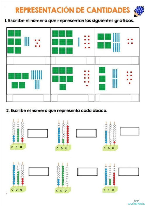 REPRESENTAMOS NUMEROS DE TRES CIFRAS. Ficha interactiva | TopWorksheets