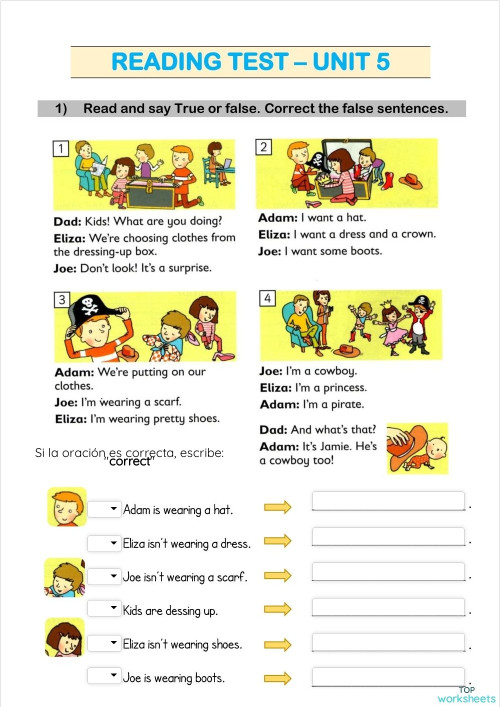Unit 5 - READING. Interactive worksheet | TopWorksheets
