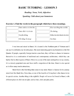 Basic Bổ trợ - Lesson 3. Bài tập tương tác | TopWorksheets