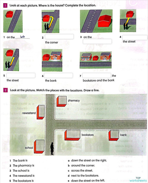 Unit 3 - Lesson 1 - Locations. Interactive worksheet | TopWorksheets