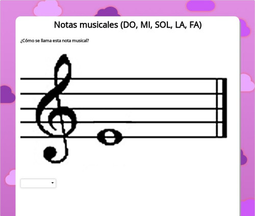 Notas musicales (DO, MI, SOL, LA, FA). Ficha interactiva | TopWorksheets