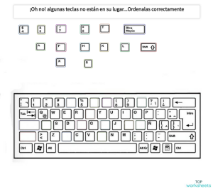 TECLAS IMPORTANTES 1A. Ficha interactiva | TopWorksheets