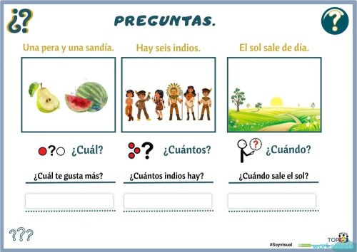 Pronombres: fichas interactivas y ejercicios online | TopWorksheets