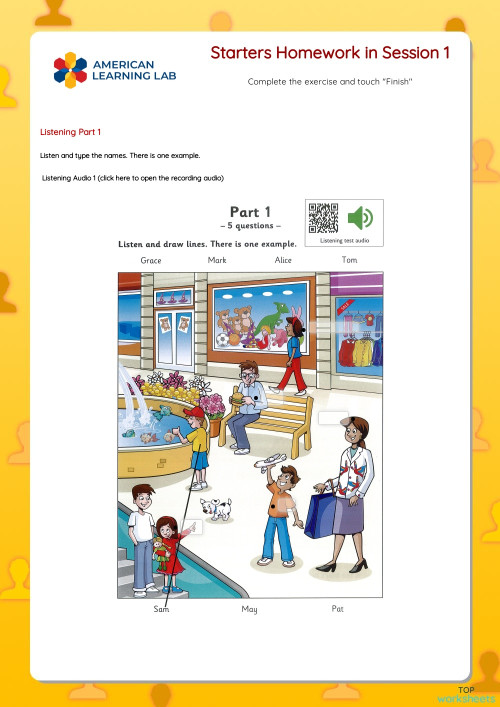 Starters Homework in Session 1. Interactive worksheet | TopWorksheets