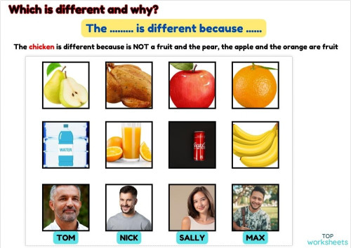 Movers Speaking - Which one is different?. Interactive worksheet ...