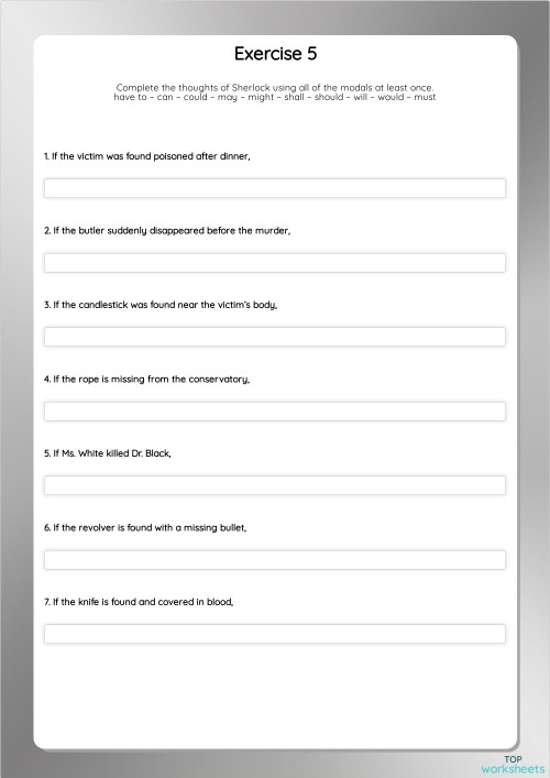 Exercise 5. Interactive worksheet | TopWorksheets