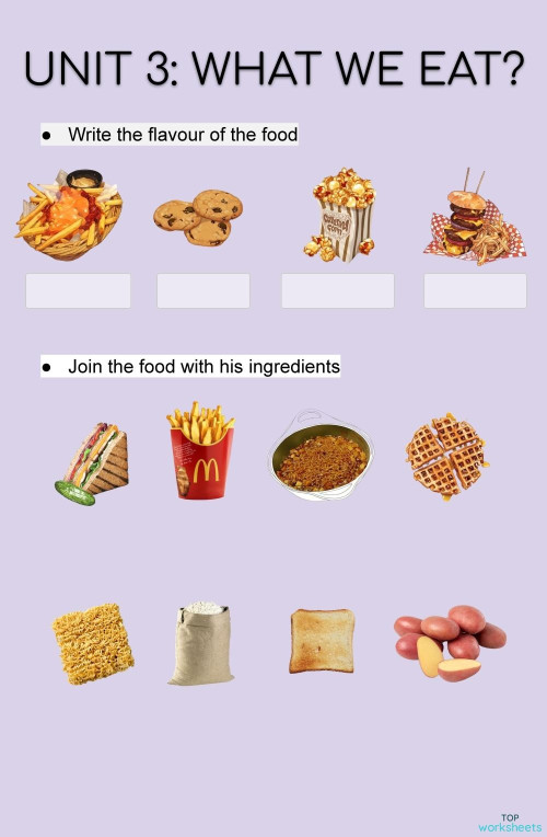 UNIT 3: WHAT WE EAT?. Interactive worksheet | TopWorksheets