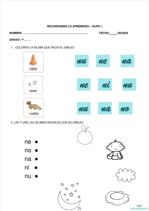 Letra N - Grupo 1. Ficha interactiva | TopWorksheets
