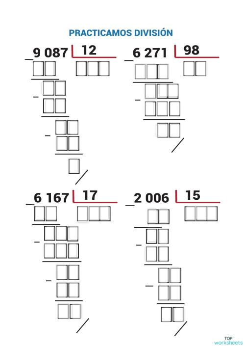 PRACTICAMOS DIVISIÓN. Ficha interactiva | TopWorksheets