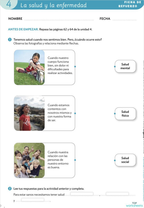 La salud y la enfermedad.. Ficha interactiva | TopWorksheets