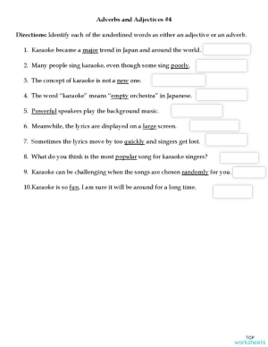 Adjectives And Adverbs Interactive Worksheet Topworksheets