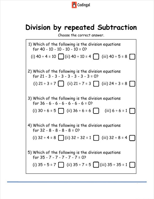 M_G02M11L52_WC02_Division as Repeated Subtraction. Interactive worksheet | TopWorksheets