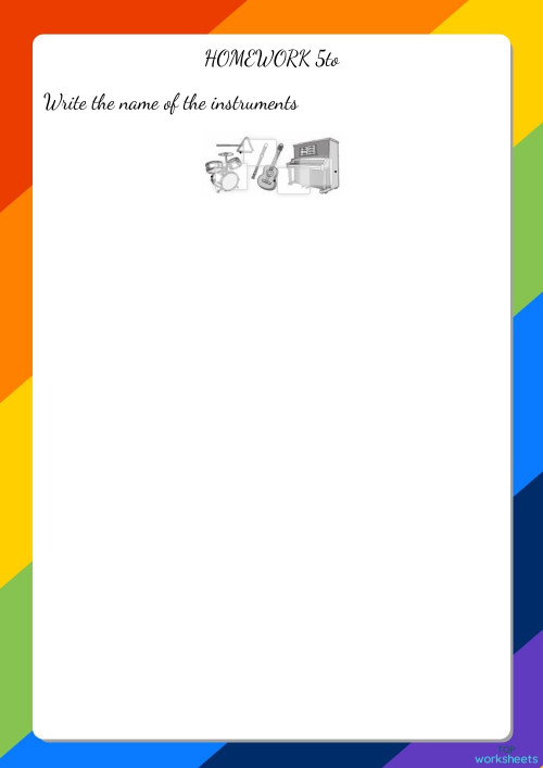 HOMEWORK 5to. Interactive worksheet | TopWorksheets