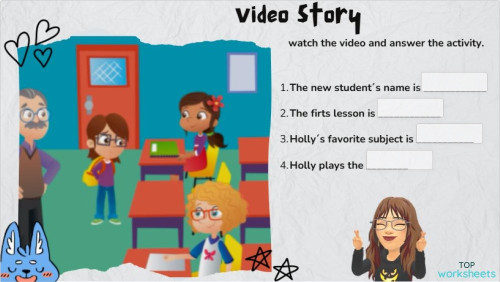 Video Story. Interactive worksheet | TopWorksheets