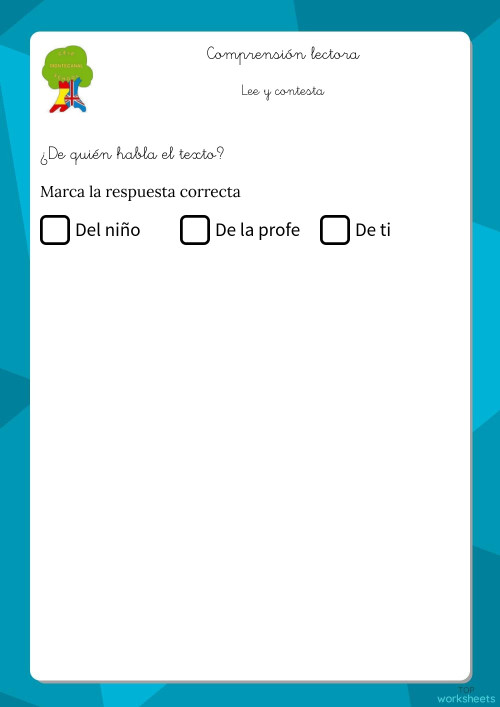 Comprensión lectora. Ficha interactiva | TopWorksheets