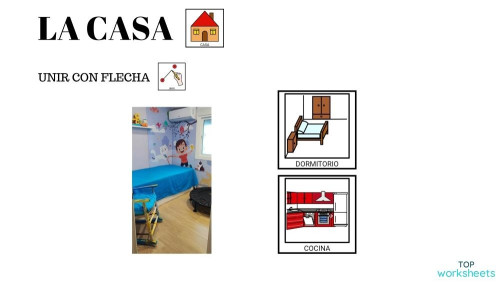 LA CASA - DORMITORIO. Ficha interactiva | TopWorksheets