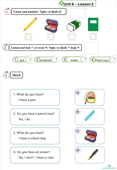 Listening 3rd grade. Interactive worksheet | TopWorksheets