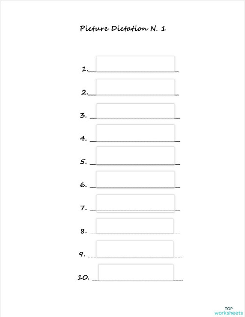 Dictation N. 1-First Grade-Unit IV. Interactive worksheet | TopWorksheets