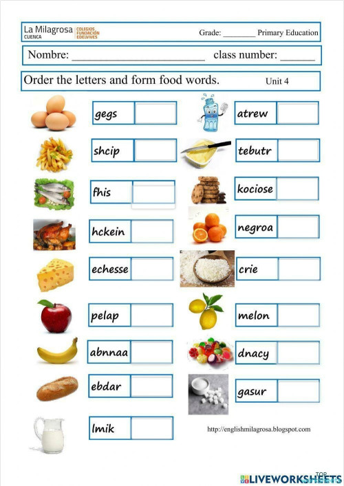 FOOD VOCABULARY. Interactive worksheet | TopWorksheets