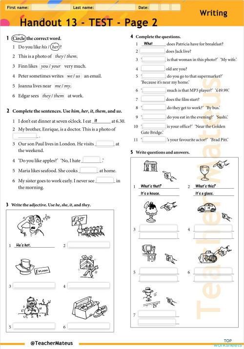 Writing: interactive worksheets and online exercises | TopWorksheets