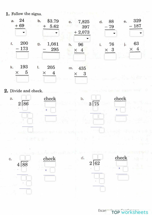 Math Test 4. Interactive worksheet | TopWorksheets