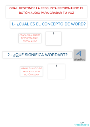 PREGUNTA Y GRABA TÚ AUDIO DE RESPUESTA. Ficha interactiva | TopWorksheets