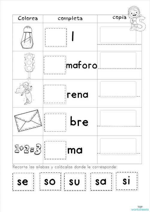 la letra s. Ficha interactiva | TopWorksheets