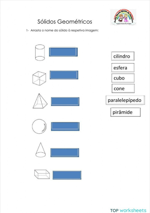 Sólidos Geométricos. Ficha interativa | TopWorksheets