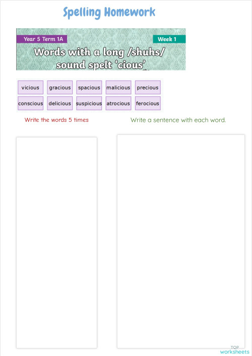 Spellings 1A1. Interactive worksheet | TopWorksheets