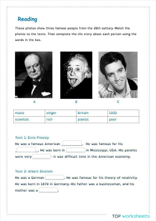 Reading Task. Interactive worksheet | TopWorksheets