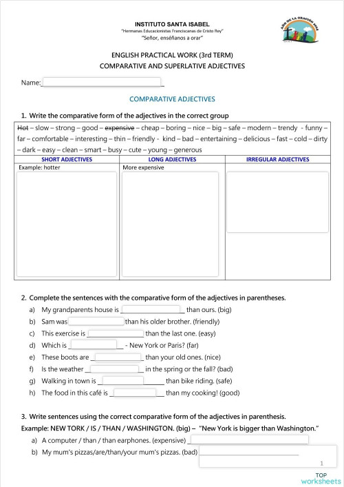 ENGLISH PRACTICAL WORK 2° B-2024. Interactive worksheet | TopWorksheets