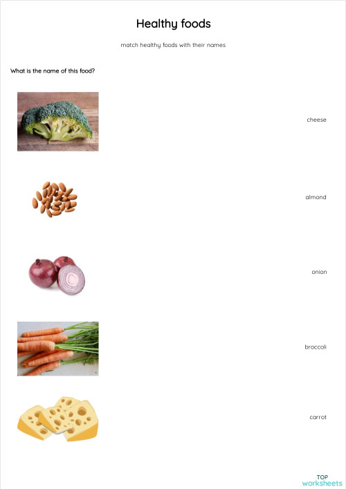 Healthy foods. Interactive worksheet | TopWorksheets