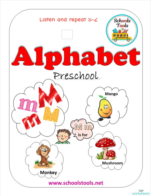 Alphabet Word Wall 6 S-Z. Interactive worksheet | TopWorksheets