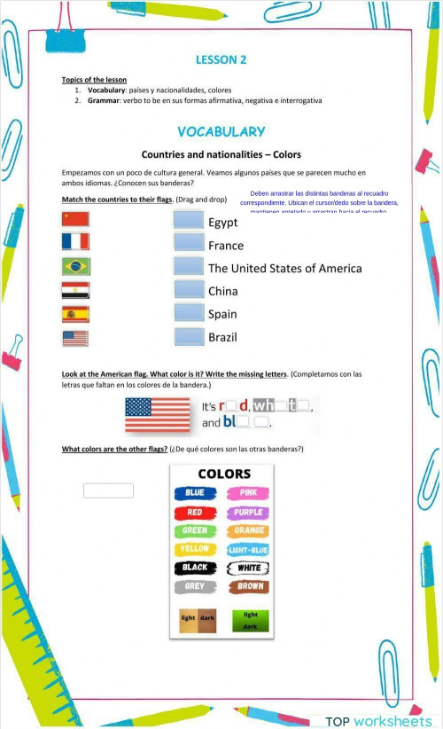 Lesson 2. Interactive worksheet | TopWorksheets