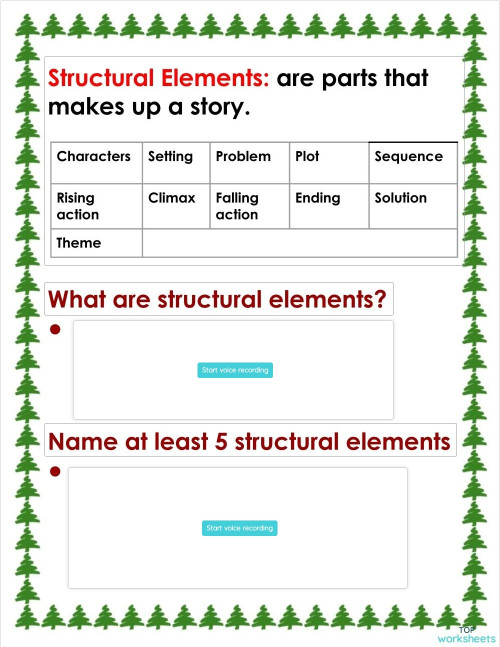 Structural Elements: Q&A. Interactive worksheet | TopWorksheets