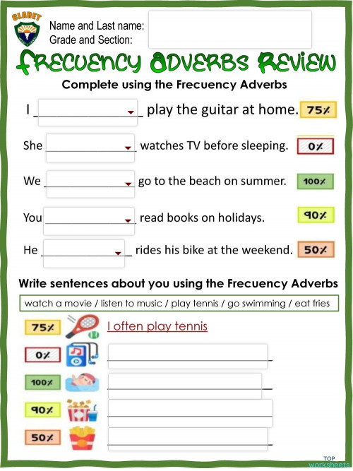 6th.grade. Review Grammar Unit 1. Pract. Act.. Interactive worksheet ...