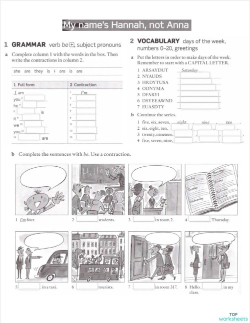 ACT 1- MY NAME'S ANNA, NOT HANNAH (1ST TERM). Interactive worksheet | TopWorksheets