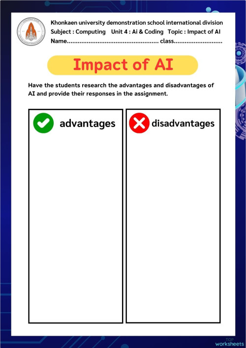 G3 | Unit 4 Ai 1nd Coding : Worksheet 4. Interactive worksheet ...