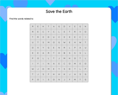 Save the Earth. Interactive worksheet | TopWorksheets