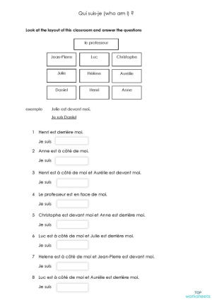 Qui suis-je?. Fiche interactive | TopWorksheets
