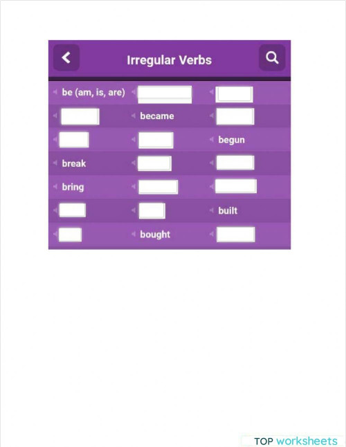 Verbs quiz 1. Interactive worksheet | TopWorksheets