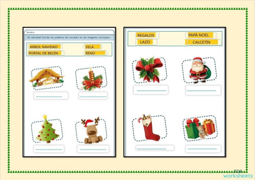 VOCABULARIO NAVIDEÑO 2º. Ficha interactiva | TopWorksheets
