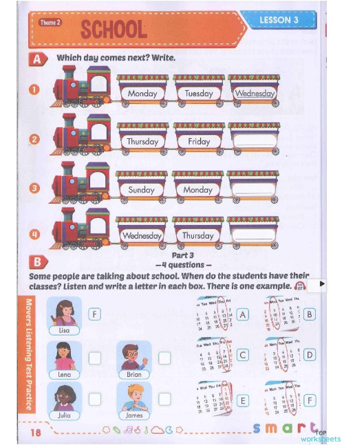 Theme 2: School - Lesson 3. Interactive worksheet | TopWorksheets