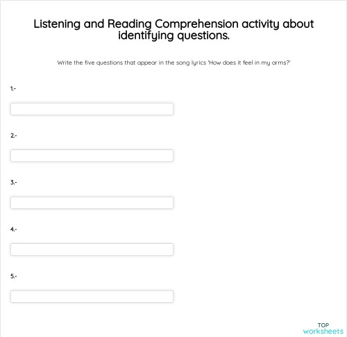Listening and Reading Comprehension activity about identifying ...