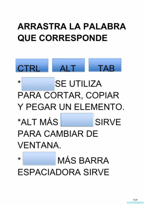 Manejo del teclado. Ficha interactiva | TopWorksheets