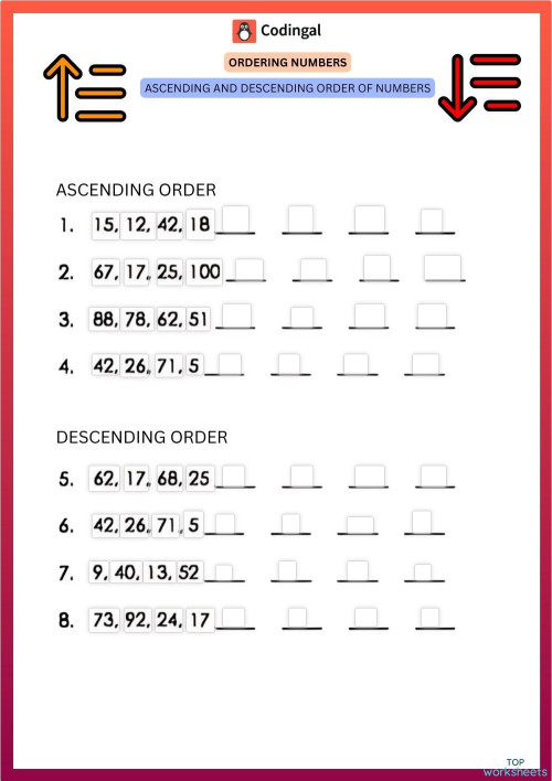 M_G01M04L11_WE01_Ordering_Numbers_5. Interactive worksheet | TopWorksheets
