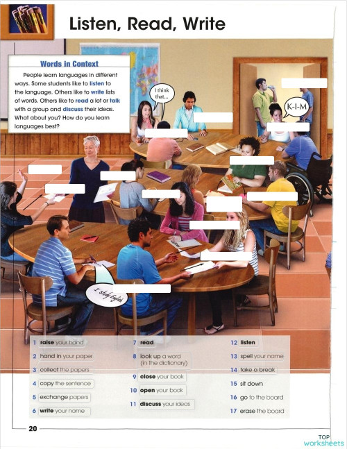 Listen, Read, Write Vocabulary Pages. Interactive worksheet | TopWorksheets