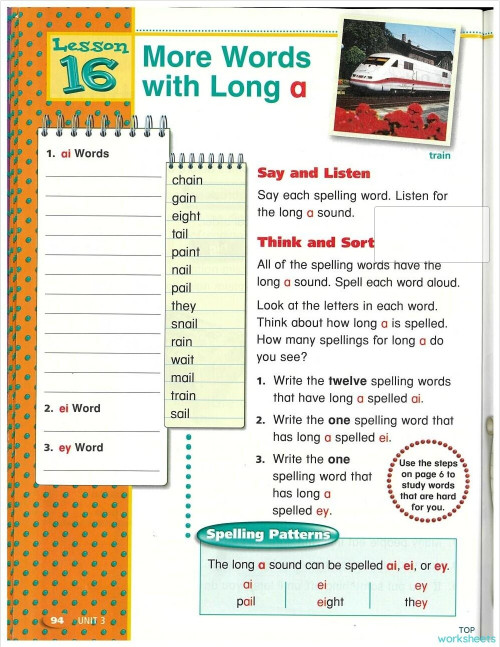 Spelling Lesson 16. Interactive worksheet | TopWorksheets