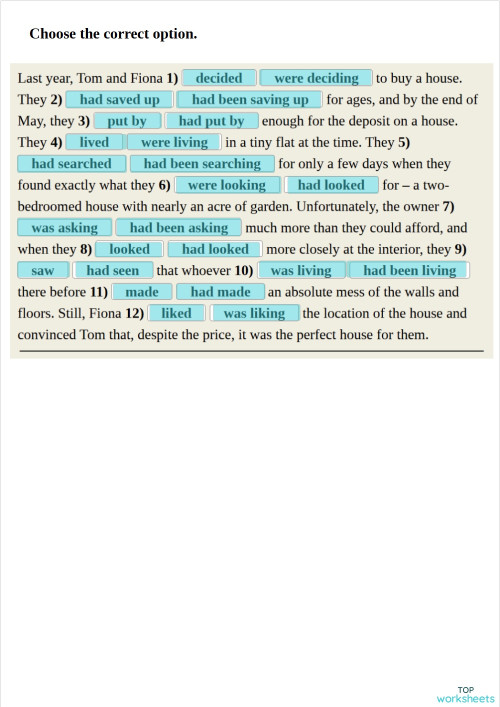 Past Tenses B2. Interactive worksheet | TopWorksheets