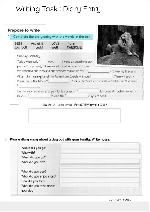 FF 1 - Unit 05 - 4 - It's on the table - Writing. Interactive worksheet | TopWorksheets